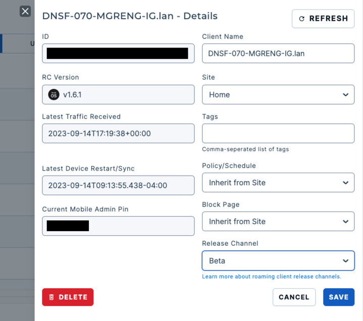 Roaming Client Release Channels – DNSFilter