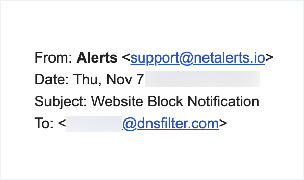 Block Page administrator notifications – DNSFilter