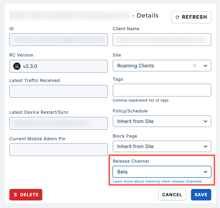 Roaming Client Release Channels – DNSFilter