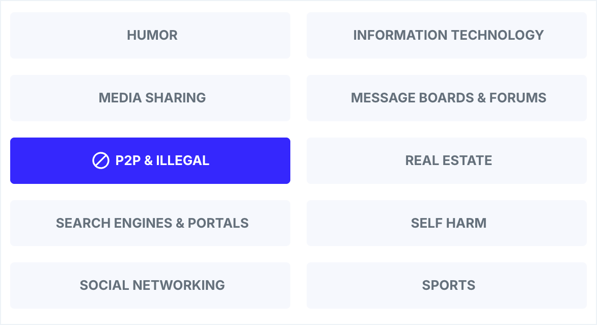 Block torrents and torrent trackers – DNSFilter