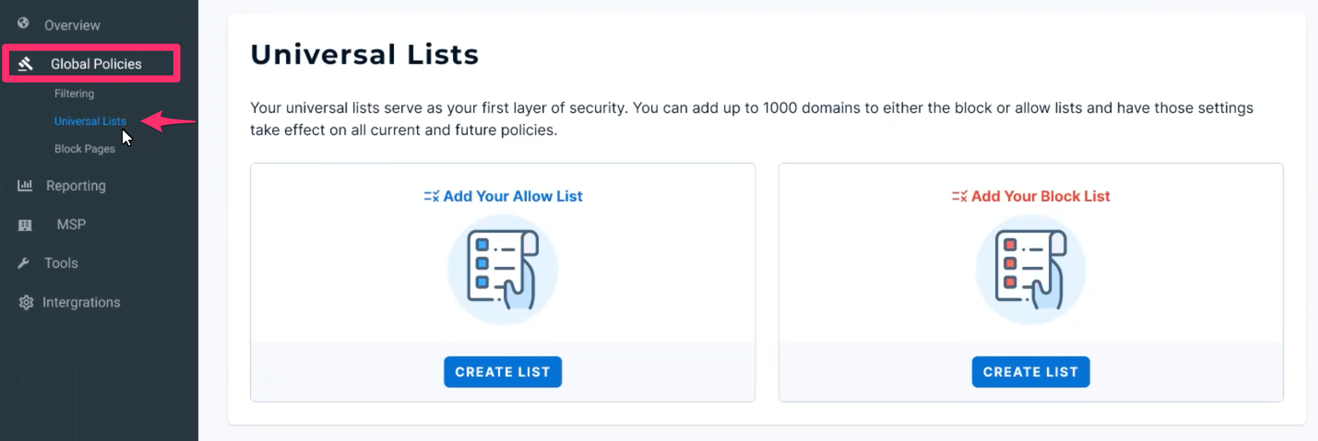 Create a Universal Allow or Block List – DNSFilter